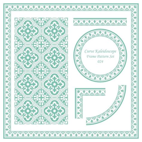 Premium Vector Vintage Frame Pattern Set Of Curve Kaleidoscope Cross
