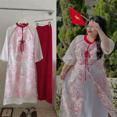 Innovative Big Size Ao Dai With Begonia Bow Shopee Malaysia