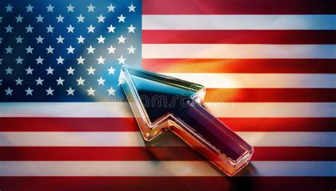 Glass Cursor Icon Over American Flag Stock Illustration Illustration