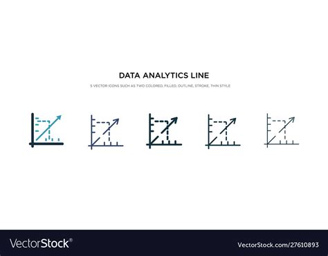 data analytics line graphic icon in different vector image