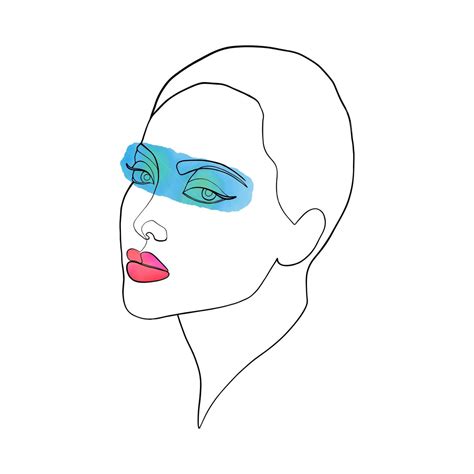 Woman In Minimal Linear Style Symbol Style Illustration Vector Symbol