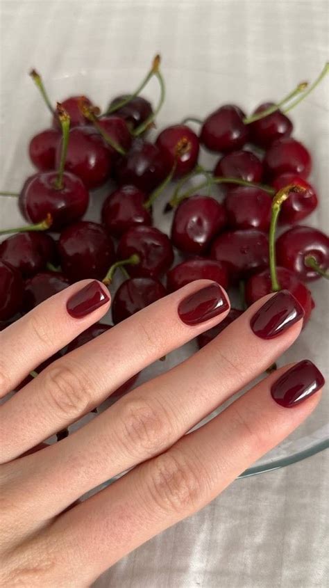 Manicure Kuku Merah Cherry Pinterest