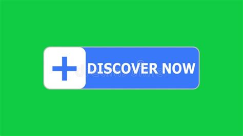 Green Screen Animation Of Discover Now Push Button With Pointer Simple