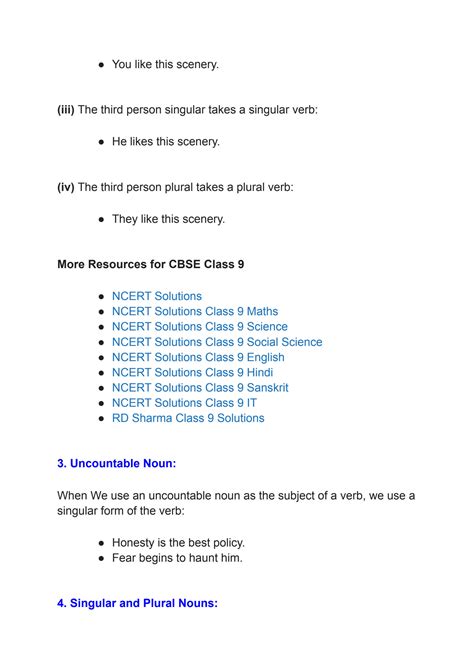 SOLUTION Cbse Class 9 English Grammar Subject Verb Concord Studypool
