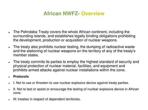 Ppt The African Nuclear Weapon Free Zone Treaty Of Pelindaba