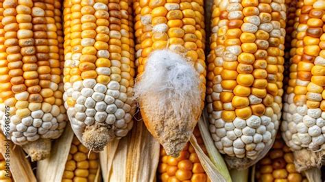 Corn Rot Caused By Aspergillus Fungi Producing Mycotoxins In Stored