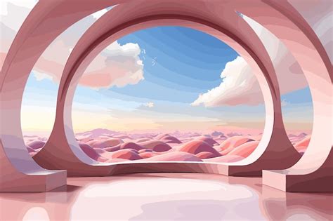 Premium Vector Futuristic And Clean Stage Blank Center Background 3d Rendered Geometrical