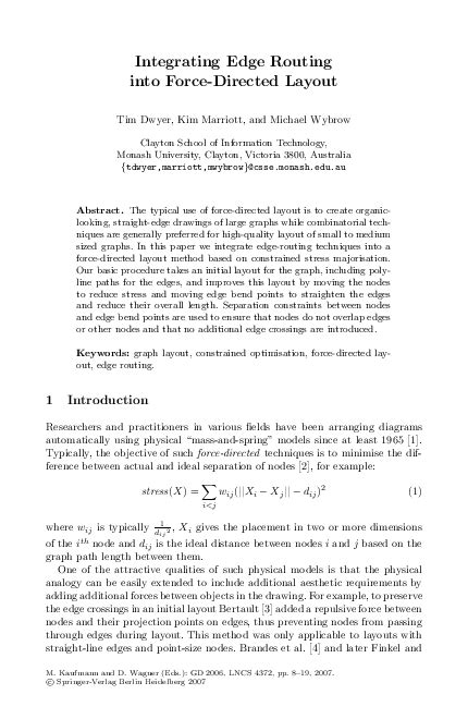 Pdf Integrating Edge Routing Into Force Directed Layout