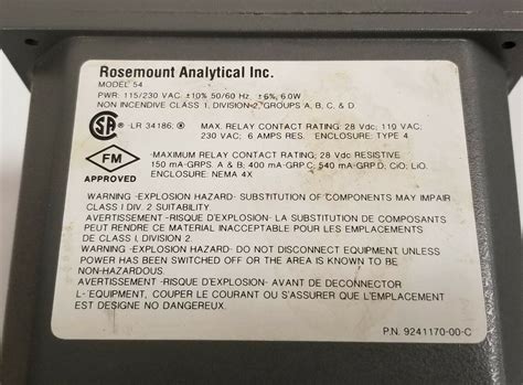 Used Rosemount 54e Ph Orp Analyzer Controller For Sale At Chemistry Rg Consultant Inc