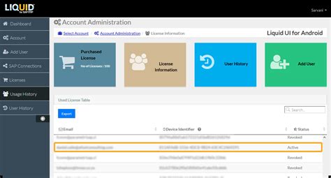 Inactive The License Status Shows Inactive When The Liquid UI Client For SAP App Has Not Been