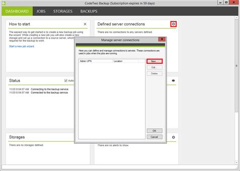 How To Manage Server Connections Codetwo Backup Users Manual
