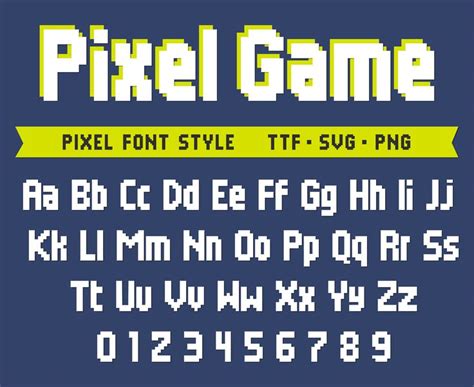 pixel font pixel game font pixel art font bit font game font blocky