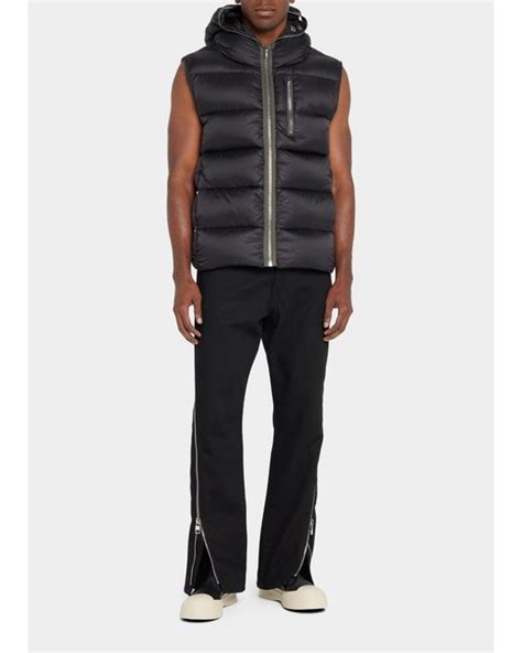 Rick Owens Gimp Hooded Puffer Vest In Black For Men Lyst