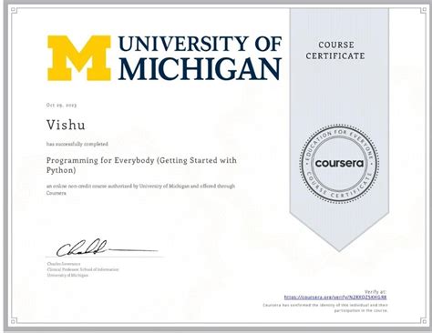 Completed Python Course On Coursera Vishu Yadav Posted On The Topic