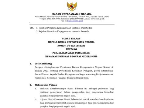 DPUTR Surat Edaran Kepala Badan Kepegawaian Negara Nomor Tahun Tentang Penjelasan Atas