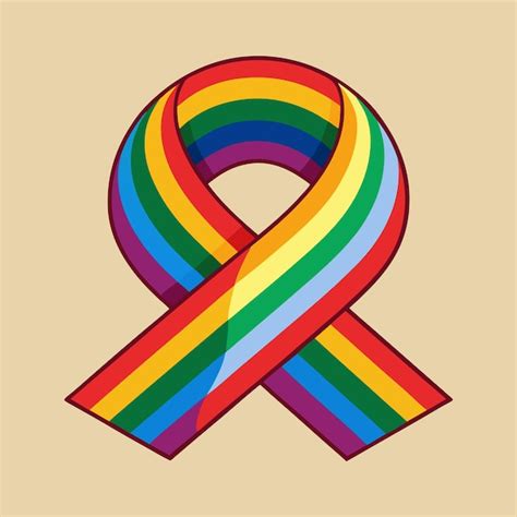 A Rainbow Ribbon With A Rainbow Ribbon On It Premium Ai Generated Vector