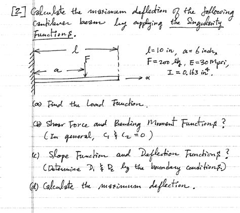 Solved Calculate The Maximum Deflection Of The Following Chegg