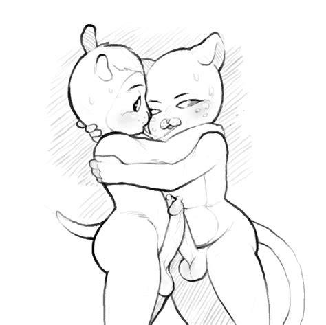 Rule 34 2015 Anthro Ass Balls Blush Duo Feline Frottage Greyscale Hug