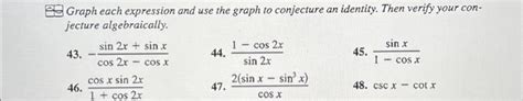 Solved Graph Each Expression And Use The Graph To Conjecture