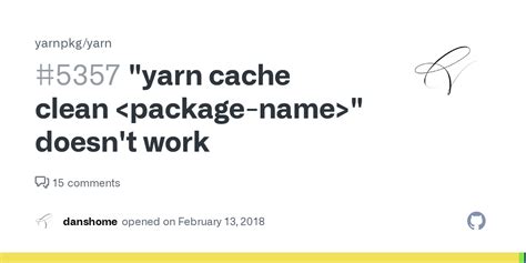 Yarn Cache Clean Doesn T Work Issue Yarnpkg Yarn GitHub
