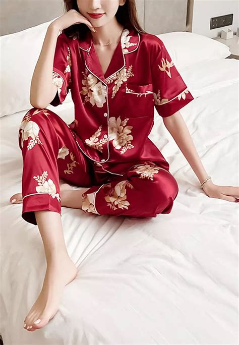 Buy Zitique Comfortable Imitation Silk Pajama Set 2024 Online Zalora Philippines