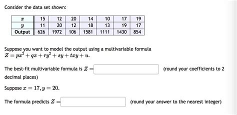 solved consider the data set shown suppose you want to