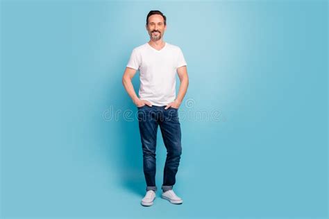 Full Length Body Size View Of His He Nice Attractive Cheerful Content