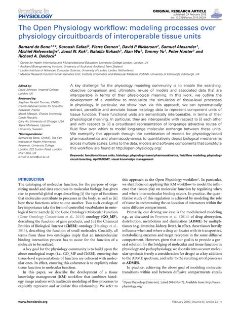 Pdf The Open Physiology Workflow Modeling Processes Over Physiology Circuitboards Of