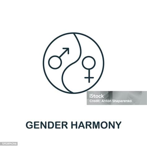성별 하모니 아이콘입니다 생활 기술 컬렉션의 라인 스타일 요소 템플릿 인포 그래픽 등을위한 얇은 성별 하모니 아이콘 다양에 대한 스톡 벡터 아트 및 기타 이미지 Istock