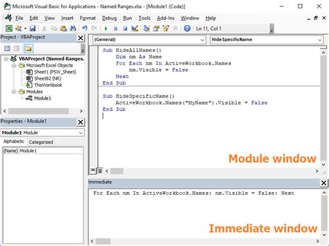 How To Hide Named Ranges In Excel Using Vba