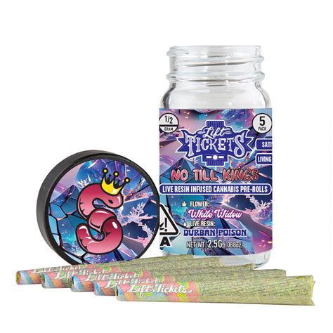 White Widow X Durban Poison Infused Pre Roll 5 Pack Lift Tickets