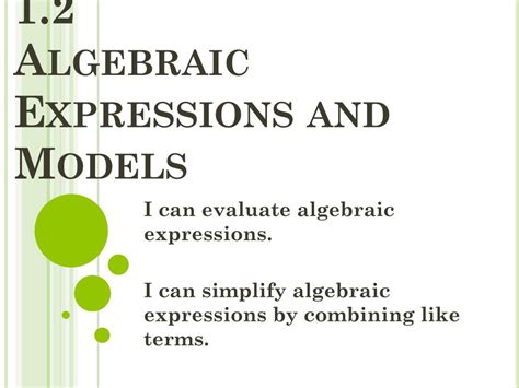 PPT Algebraic Expressions And Models PowerPoint Presentation Worksheets Library