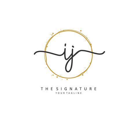 IJ Initial Letter Handwriting And Signature Logo A Concept Handwriting