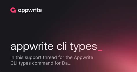 Appwrite Cli Types Threads Appwrite