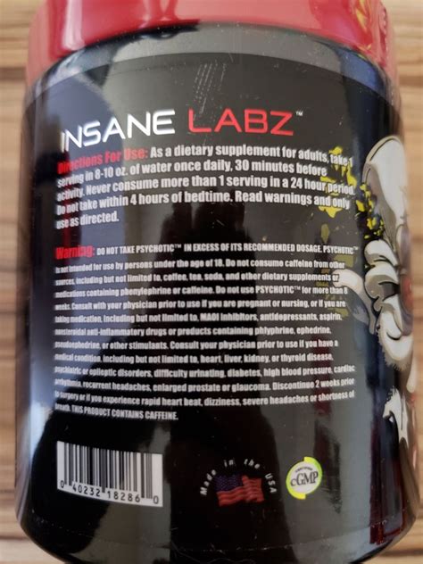 Pre Treino Insane Labz Psychotic 35 Doses Pta Entrega R 16500