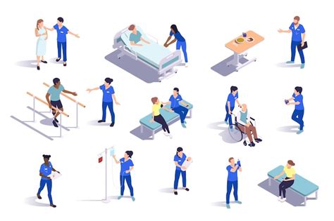 Premium Vector Nursing Elements In Isometric View