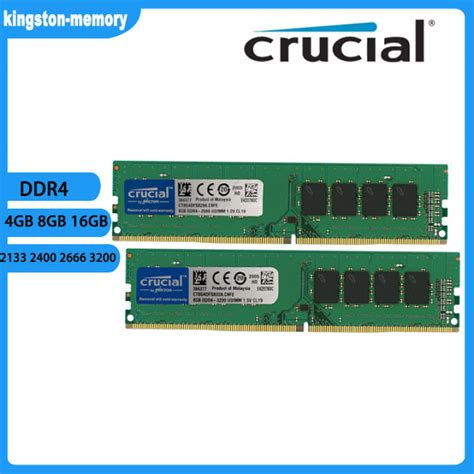 NEW Crucial DDR4 RAM 4GB 8GB 16GB 2400MHz 2666MHz 3200MHz Desktop ...