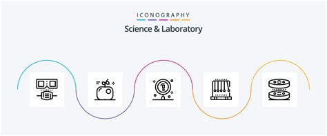 Science Line 5 Icon Pack Including Biology Swing Chemical Physics