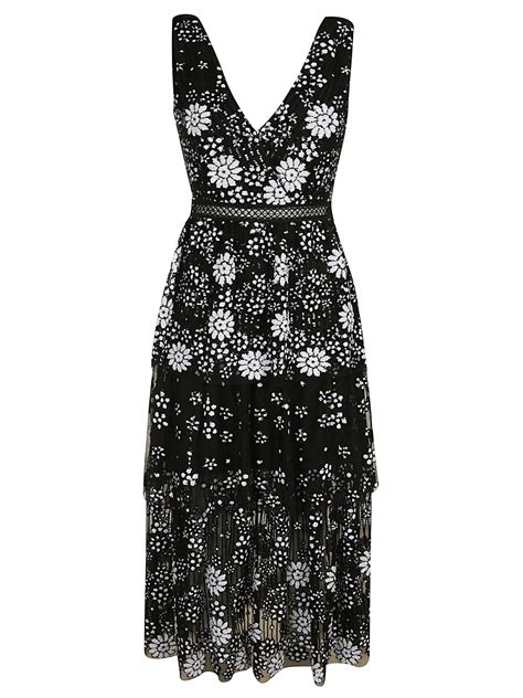 Self Portrait Starlet Deco Sequin Tiered Midi Dress Coshio Online Shop