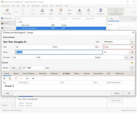 Gramps Wiki Manual Manage Family Trees CSV Import And Export Gramps