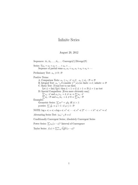 An In Depth Guide To Testing Convergence And Divergence Of Infinite