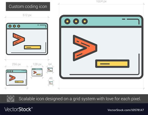 Custom Coding Line Icon Royalty Free Vector Image