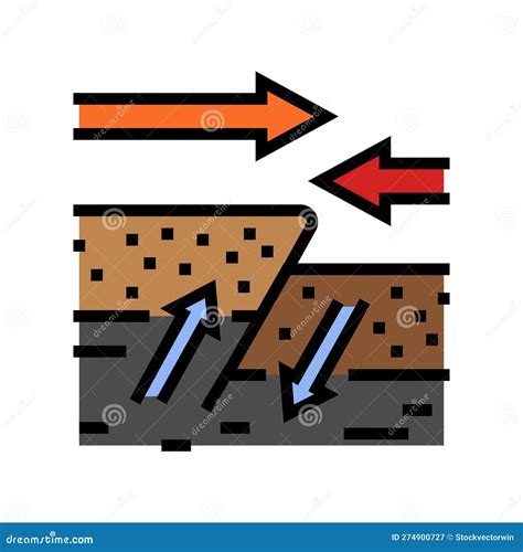 Compression Reverse Earthquake Color Icon Vector Illustration Stock