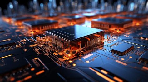 Premium Ai Image Semiconductor Data Abstraction Computer Chip Circuit