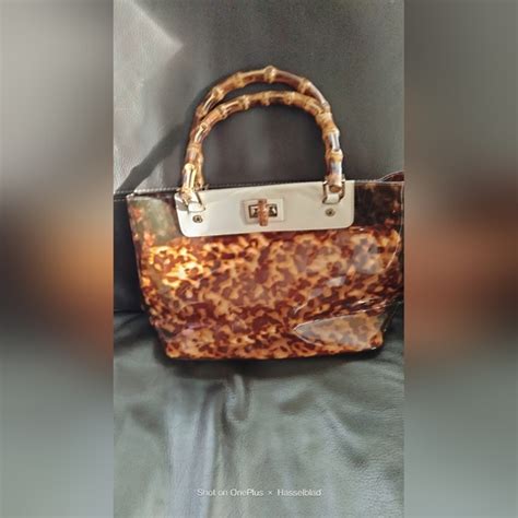 Monsac Bags Vintage Monsac Vinyl Cheetah Print Tortoise Shell