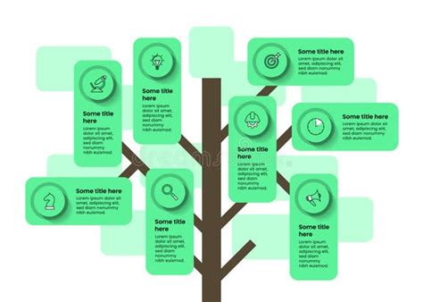 Infographic Template Abstract Green Tree With 8 Steps Stock Vector