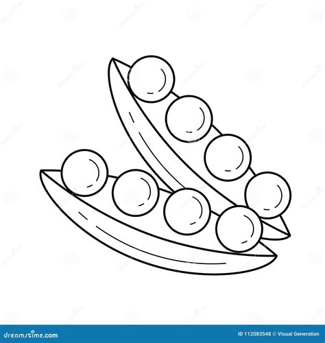 Peapod Vector Line Icon Stock Vector Illustration Of Minimal 112083548