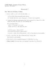 Hw7 Pdf COMS W3261 Computer Science Theory Instructor Tal Malkin