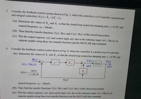 Solved 3 Consider The Feedback Control System Shown In Fig
