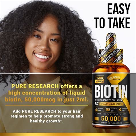 Liquid Biotin And Collagen Hair Growth Drops 50000mcg Biotin And
